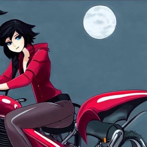 Rwby Ruby Rose Driving Her Motorcycles Fanarts Rrwby
