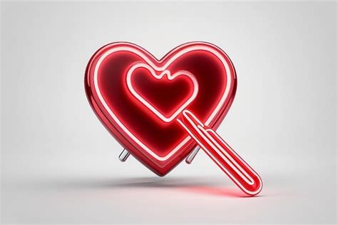 Premium Photo Like Heart Icon On A Red Pin Isolated On White