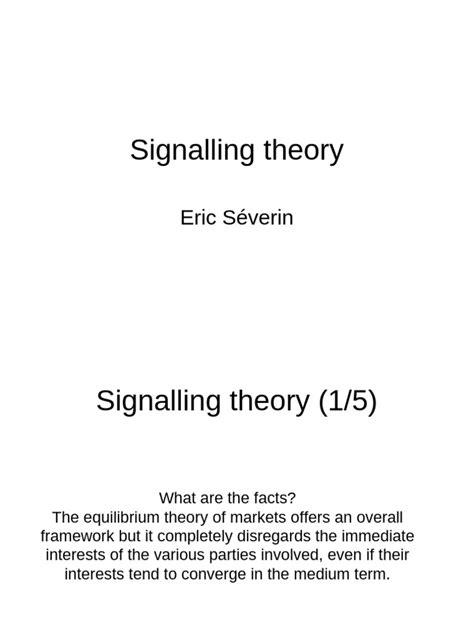 Signalling Theory Pdf