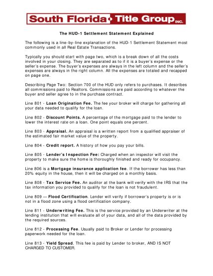 14 When Should I Receive The Hud 1 Settlement Statement Free To Edit