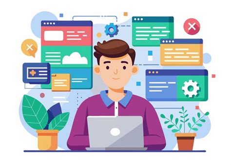 Web Development Concept With Programmer Premium AI Generated Image
