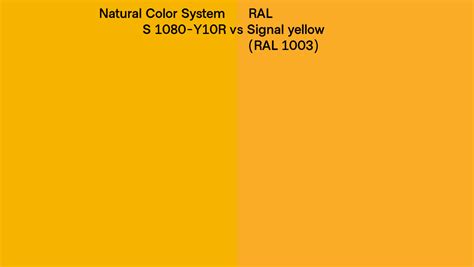 Natural Color System S 1080 Y10r Vs Ral Signal Yellow Ral 1003 Side