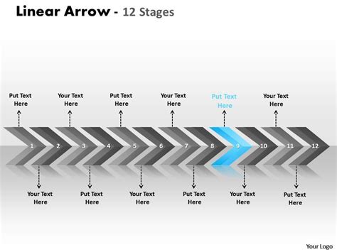Linear Arrows 12 Stages 8 Graphics Presentation Background For PowerPoint PPT Designs
