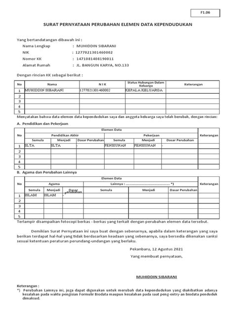 Formulir F1 06 Pdf