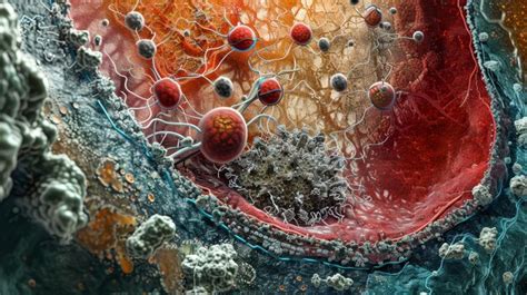 A Highly Detailed Digital Illustration Depicting Various Cellular