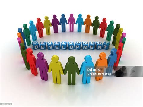 개발 버즈 워드 큐브와 픽토그램 팀워크 사람들 3d 렌더링 3차원 형태에 대한 스톡 사진 및 기타 이미지 3차원 형태 개발 개선 Istock