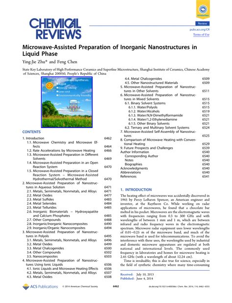 Pdf Microwave Assisted Preparation Of Inorganic Nanostructures In