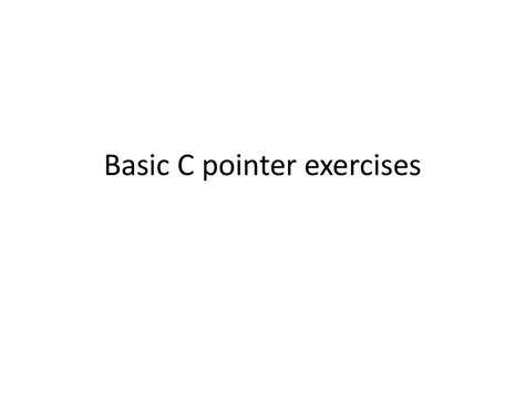 Basic C Programming Pointers Docsity