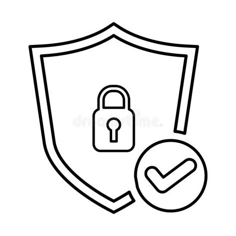 Security Check Icon In Outline Style Stock Vector Illustration Of