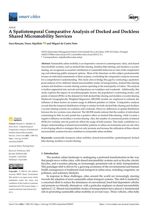 Pdf A Spatiotemporal Comparative Analysis Of Docked And Dockless