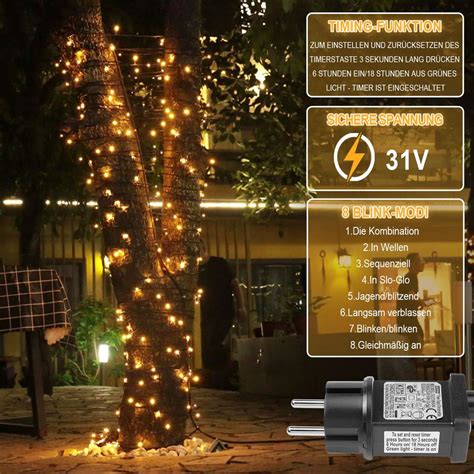100M LED Lichterkette 8 Lichtmodi Mit Timer Kaufland De