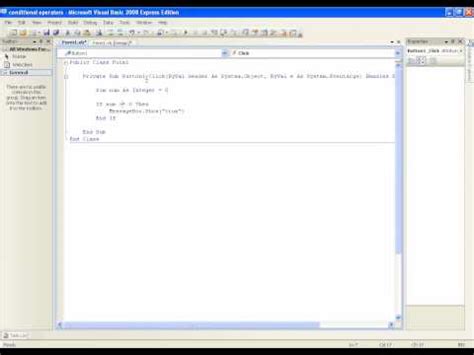 VB NET Tutorial 21 Conditional Operators Visual Basic 2008 2010