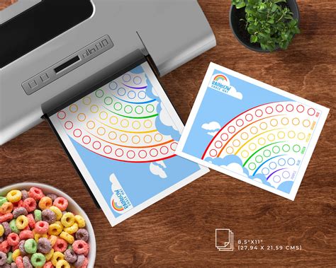 Rainbow Snack Mat Color Sorting Activity Printable Mat Digital