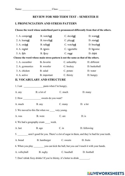 Fp6 Review For Mid Term Test Semester Ii Online Exercise For Live