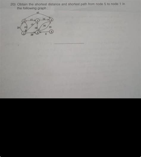 20 Obtain The Shortest Distance And Shortest Path From Node 5 To Node 1
