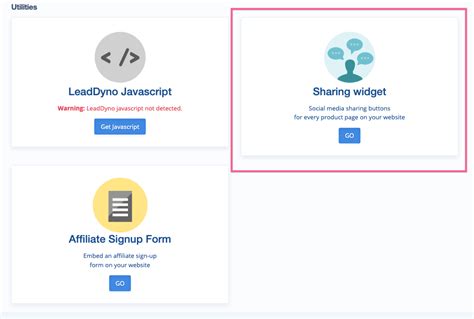 Sharing Widget Leaddyno