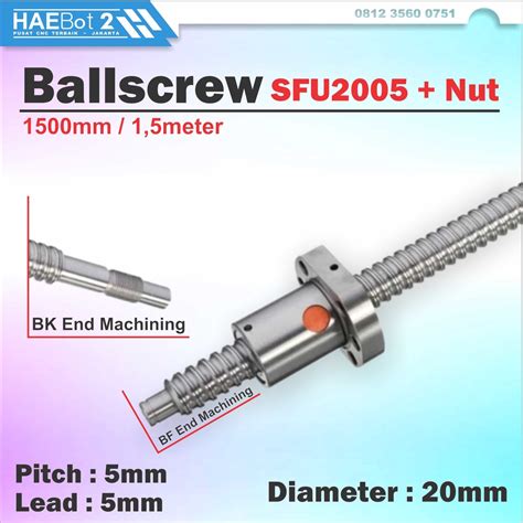 Jual Haebot 2 Ballscrew Ball Screw Sfu2005 Sfu 2005 1500mm 150cm End