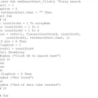 Vb Code Used To Save Clause Cube Data From The Three Dimensional Array Download Scientific