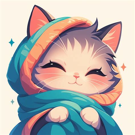 Ragdoll Cat Snuggling In A Blanket Premium Ai Generated Vector