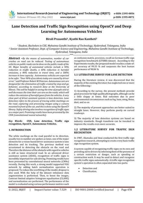 lane detection and traffic sign recognition using opencv and deep