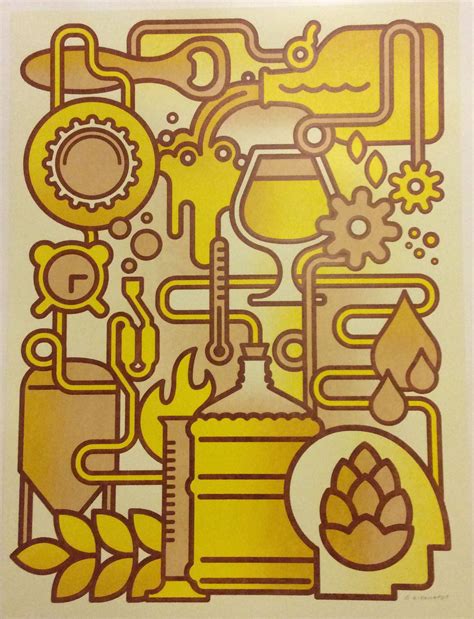 Seamless Background With Beer Brewing Process Production Beer Brewery