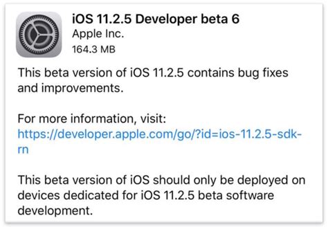 Ios 11 2 5 Beta 6 Released For Testing