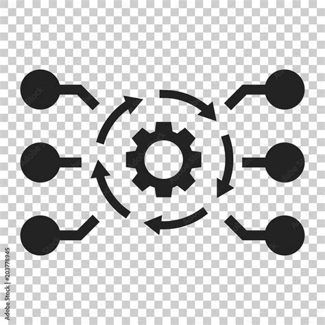 Algorithm Api Software Vector Icon In Flat Style Business Gear With