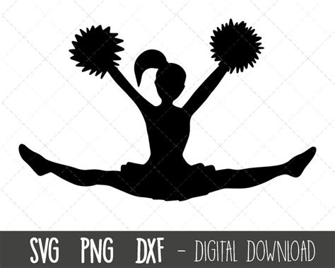 Cheerleader Svg Cheerleading Svg Cheer Svg Cheerleader Silhouette