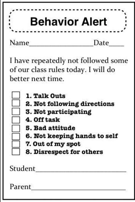 Behavior Chart Classroom Behavior Management Student Behavior