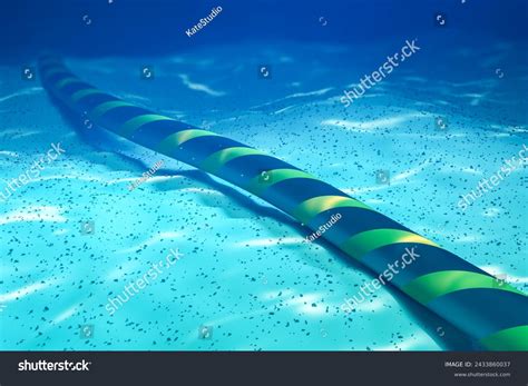 Underwater Internet Communication Cable On Seabed Stock Illustration