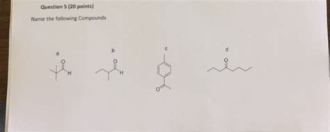 Solved Name The Following Compounds Chegg