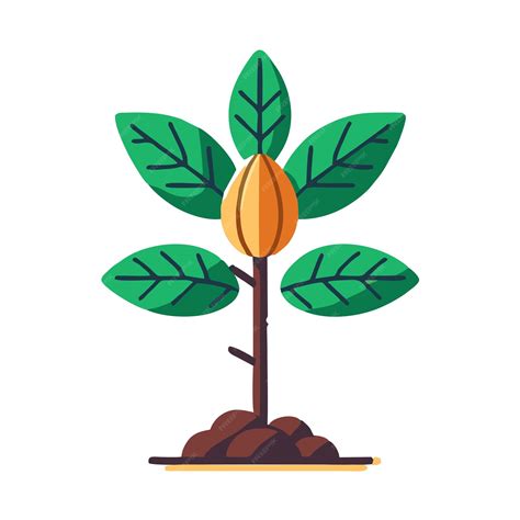 Premium Vector Cocoa Fruit Tree Flat Vector Design