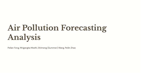Air Pollution Forecasting Analysis