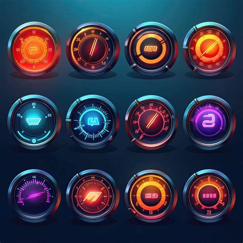 Premium Ai Image Race Games Speedometer Ai Generated Background Futuristic Ui Abstract Screen