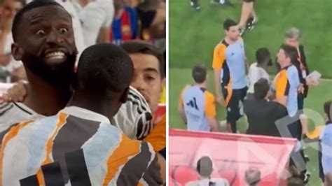 Shocking Footage Of Real Madrids Antonio Rudiger Trying To Attack Referee During Copa Del Rey