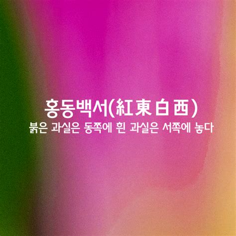 오늘의 고사성어 홍동백서紅東白西