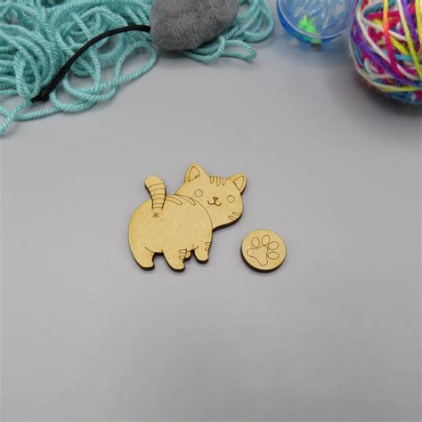 Cute Cat Wooden Craft Shapes Set 3mm Mdf