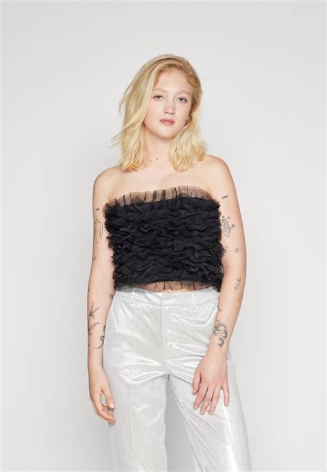 Sister Jane Cha Cha Ruffle Bandeau Top Black Schwarz Zalando Ch