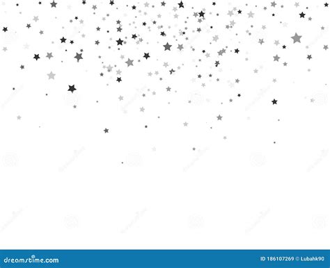 Glitter Stars Border On White Background Silver Stars Explosion