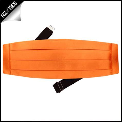 Mens Orange Cummerbund Texture Ties