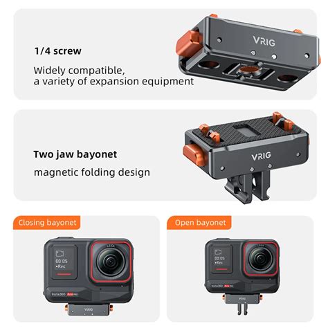 Supporto Sgancio Rapido Base Magnetica Beisdirect Per Insta360 Go Ultra Sgancio Rapido Lega