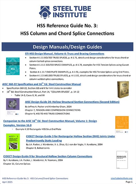 Hss Insider May 2025 Hss Welded Column Splice Design Steel Tube Institute