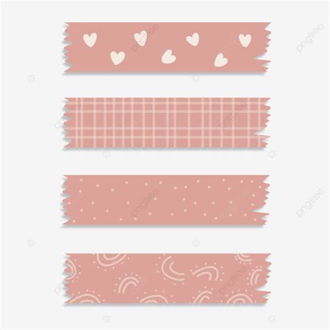 귀여운 핑크 파스텔 와시 테이프 핑크 와시 테이프 귀여운 와시 테이프 패턴 와시 테이프 Png 일러스트 및 Psd 이미지 무료 다운로드 Pngtree