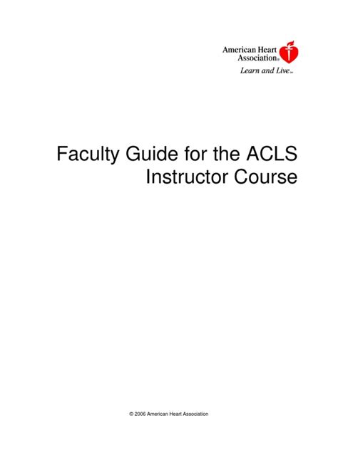 Faculty Guide For Acls Instructor Course Pdf Library Pdf