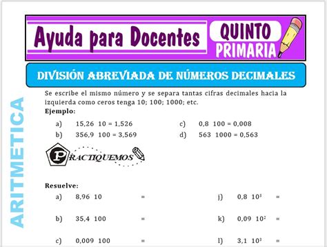 Divisiones Para Quinto Grado De Primaria At Susan Jensen Blog