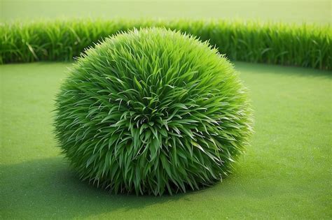 Premium Photo Green Grass Ball Isolated On White