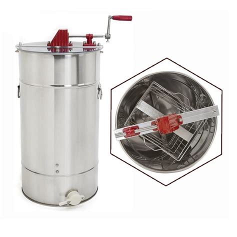4 Frame Stainless Steel Manual Honey Extractor Ango Apiculture