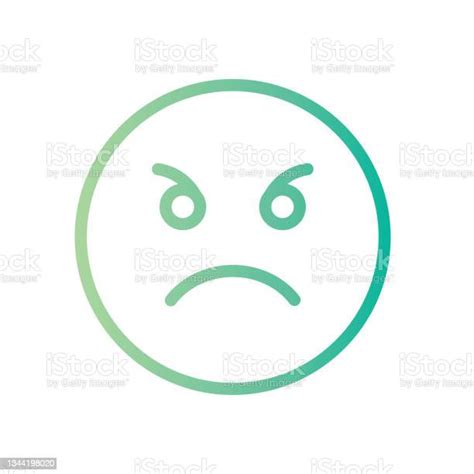 흰색 배경에 격리된 화난 그라데이션 아이콘 감정에 대한 스톡 벡터 아트 및 기타 이미지 감정 그라데이션 벡터 Istock