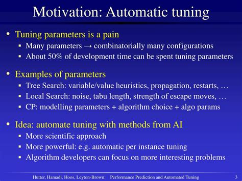 ppt performance prediction and automated tuning of randomized and