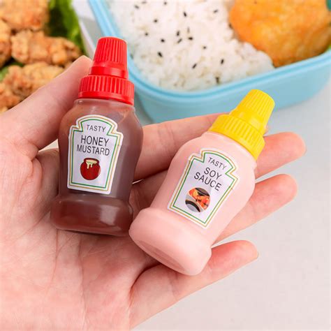 Mini Sauce Bottle Refillable Ketchup Honey Salad Containers Squeeze